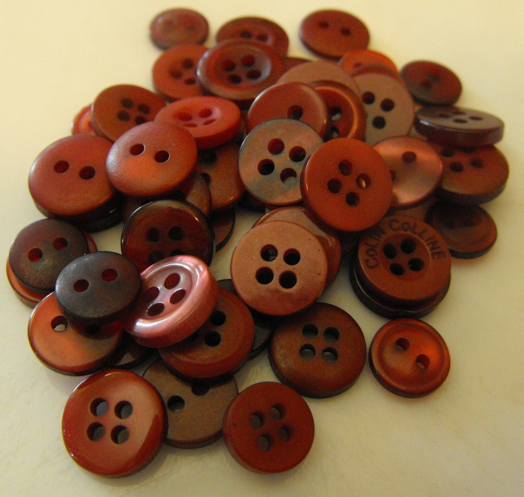 Burgundy Red Buttons, 50 Small Assorted Round Sewing Crafting Bulk ...