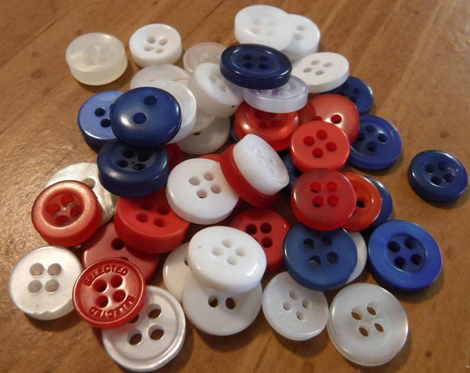 All American Buttons, 50 Small Assorted Round Sewing Crafting Bulk ...