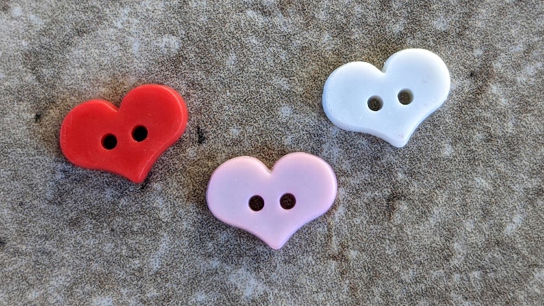 10 Small Flat Hearts Buttons Size 7/16 - Etsy