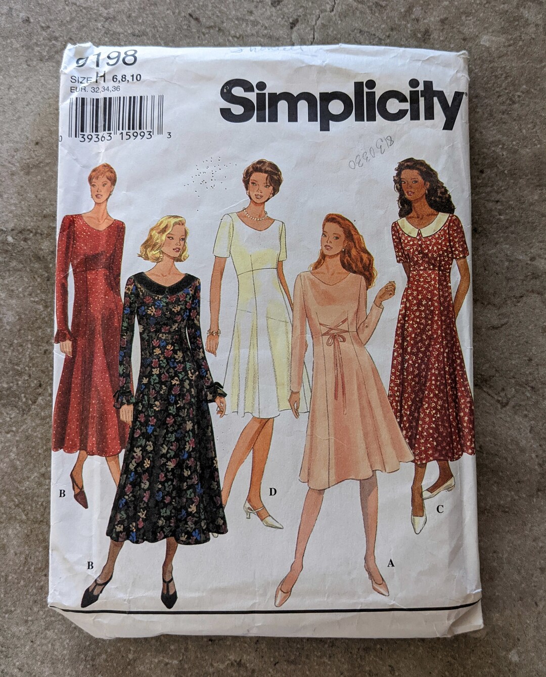 Simplicity Misses Dress 9198 Complete Partially Cut Size 6,8,10 - Etsy