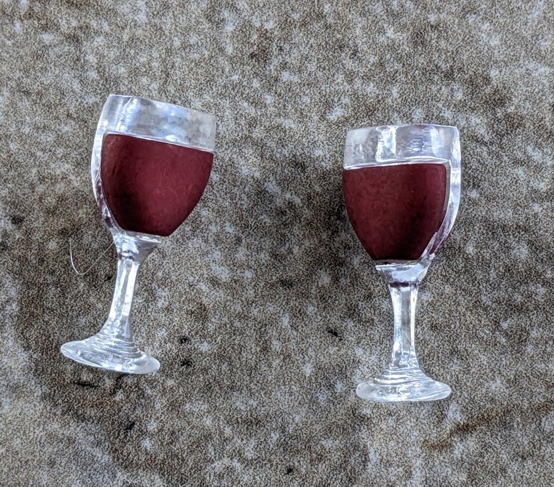 2 Red Wine Glass Shank Buttons Size 7/16" - Etsy