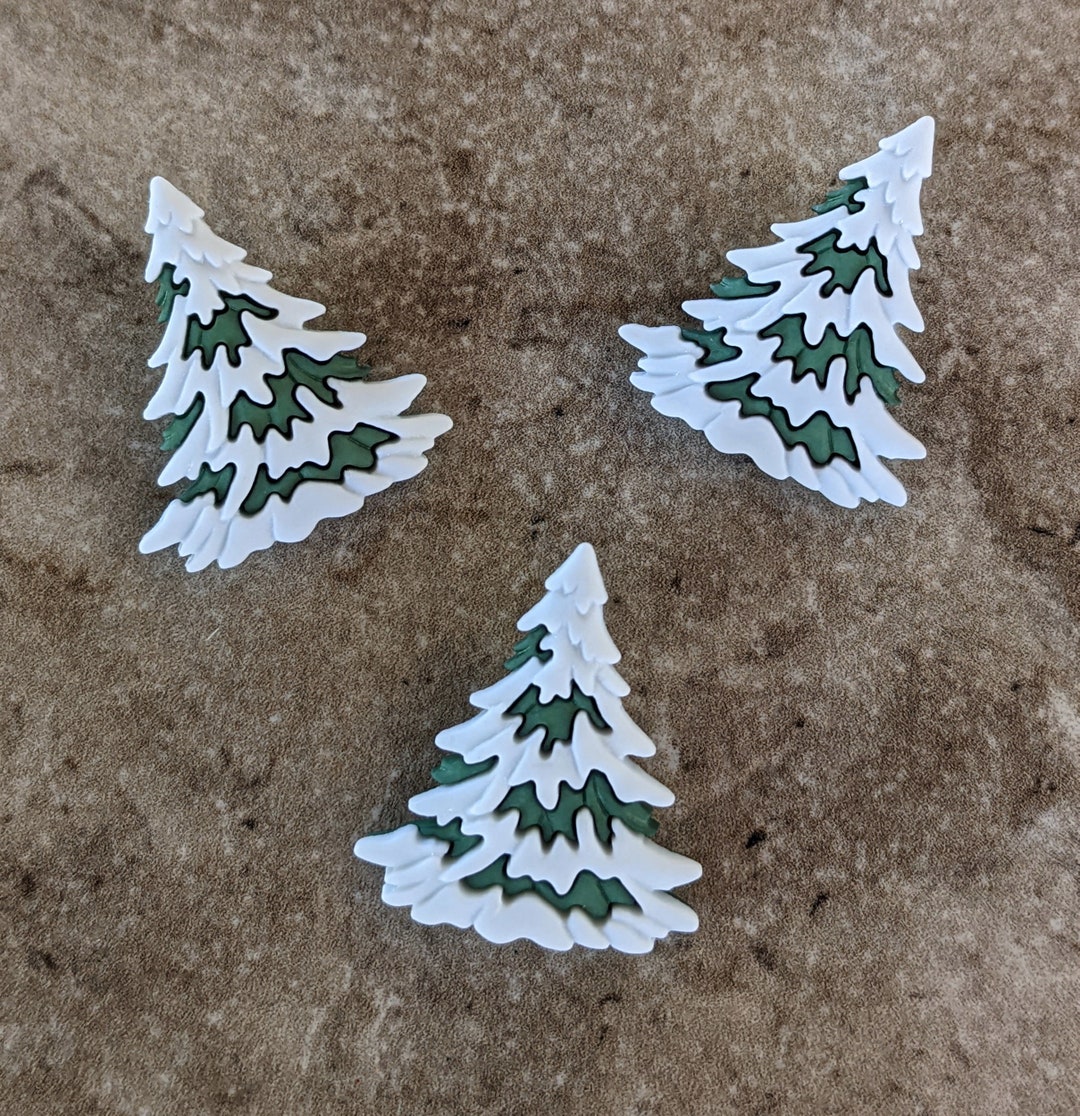 3 Snowy Tree Shank Buttons Size 1 1/8" - Etsy