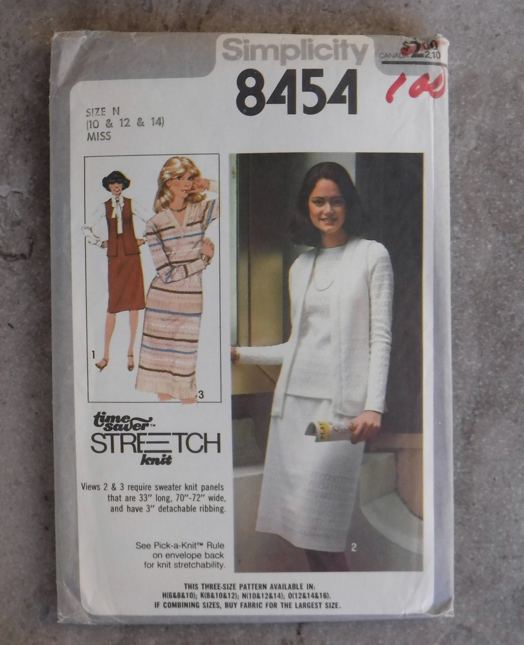 Simplicity Pattern Misses Vest, Skirt and Tops 8454 Complete Uncut Size ...
