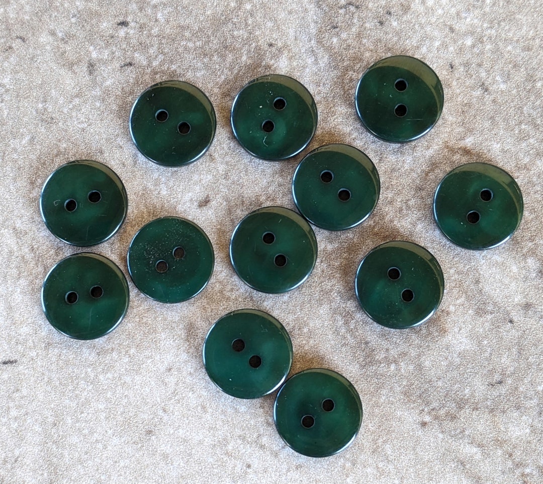 12 Forest Green Shiny Shaded Round Buttons Size 9/16" - Etsy