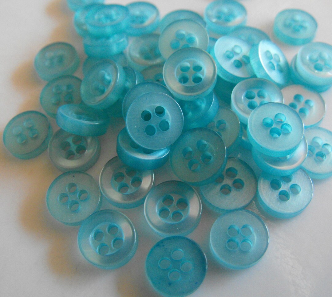 50 Light Blue Mini 4 Hole Round Buttons. Size 5/16" - Etsy