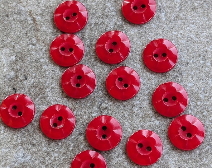 14 Red Puffed Flower Round Buttons Size 1/2" - Etsy