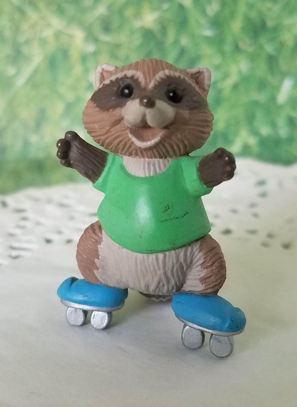 Skating Raccoon Hallmark Merry Miniature Everday 1991 | Etsy