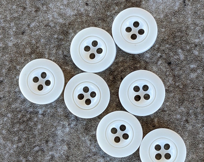 7 off White Fat Ringed Rim Round Buttons Size 1/2" - Etsy