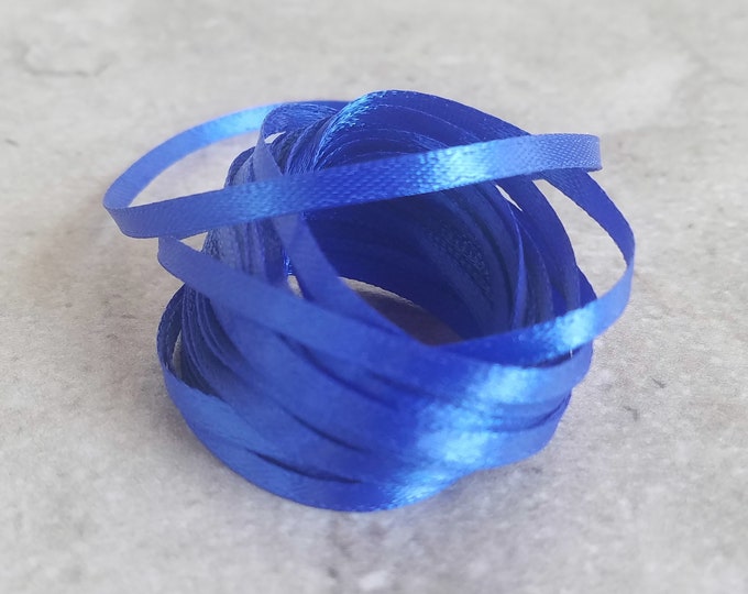 Royal Blue Satin Thin Ribbon 5 Yards - Etsy
