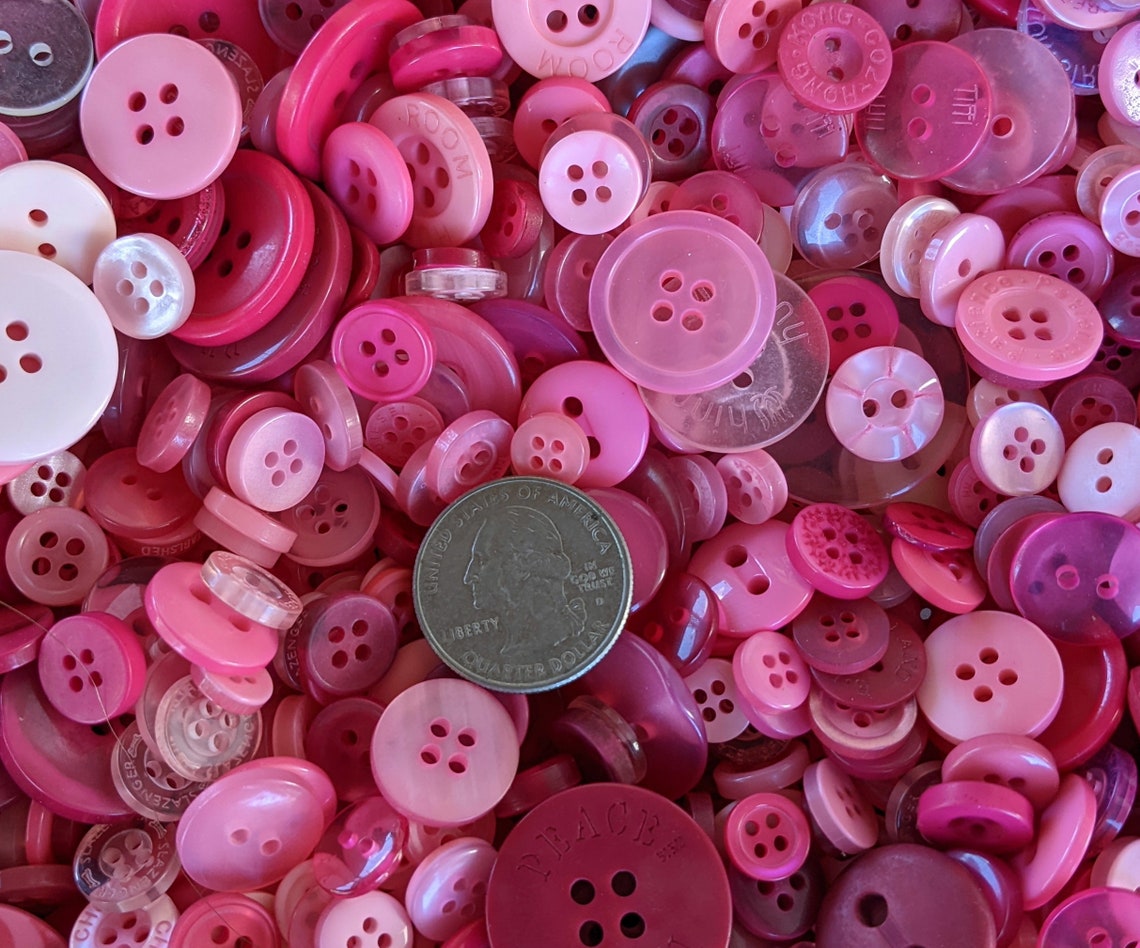 Pink Shade Buttons 100 Bulk Assorted Round Multi Size - Etsy