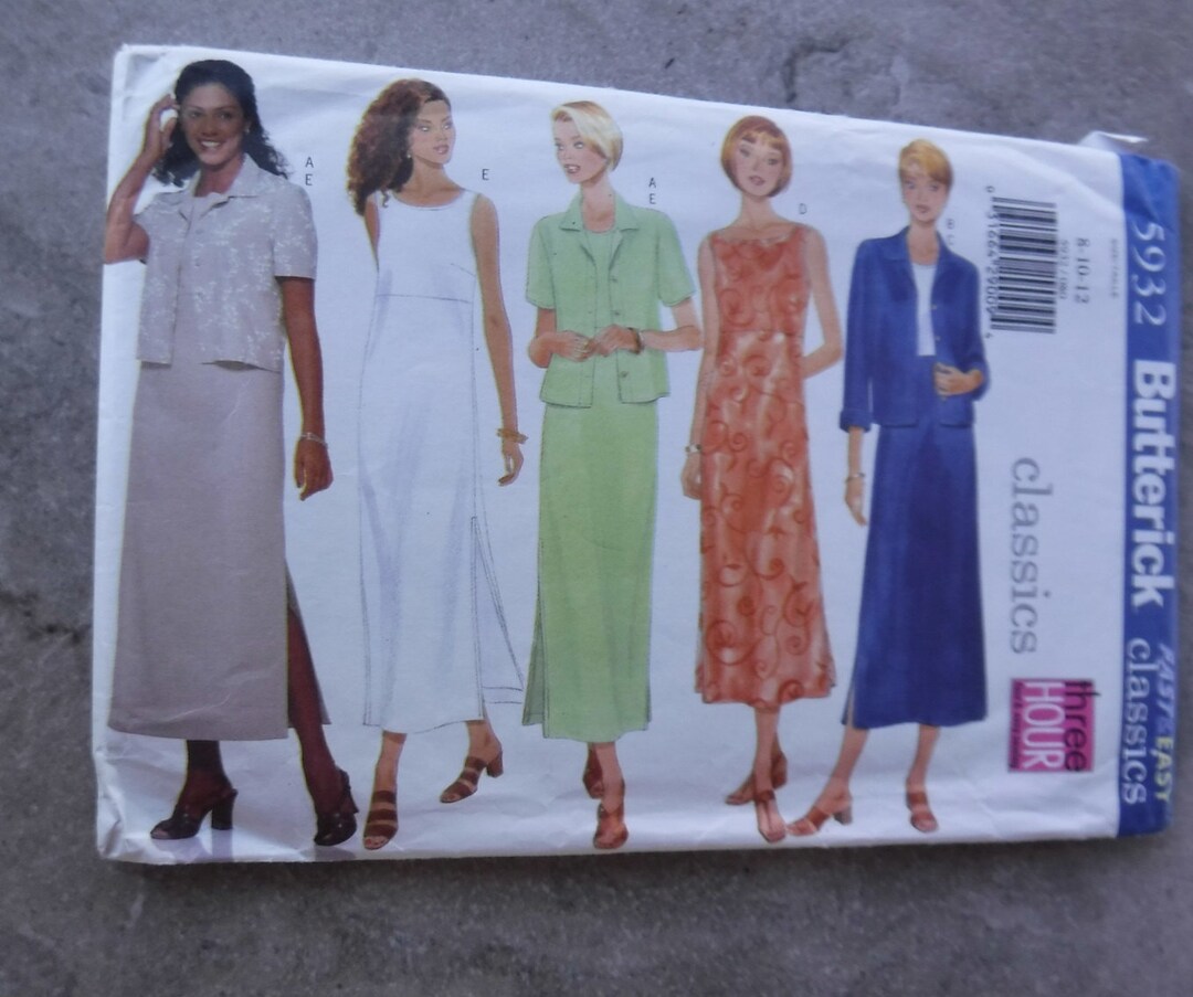 Butterick Pattern Misses Petite Jacket and Dress 5932 Complete Uncut ...
