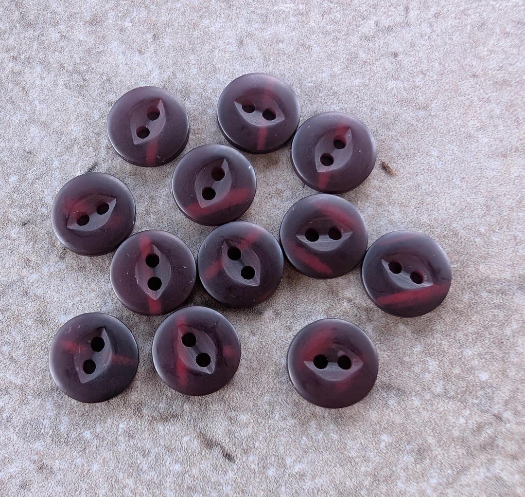 12 Wine Red Striped Cats Eye Round Buttons Size 7/16" - Etsy