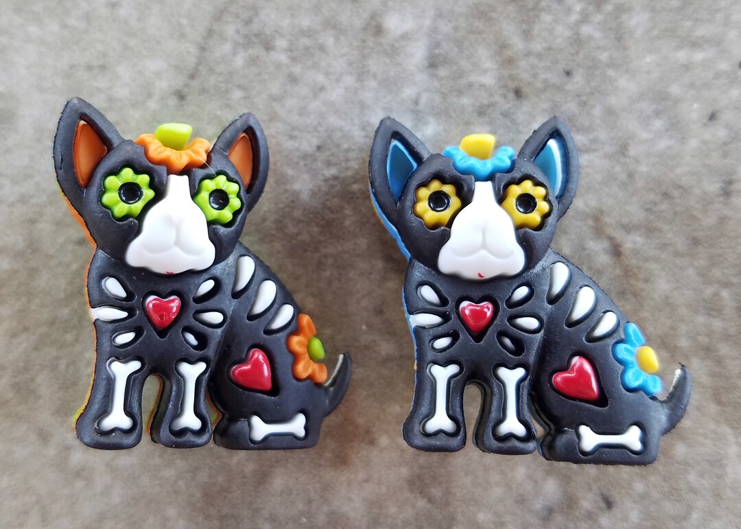 2 Skeleton Dog Shank Buttons Size 1" - Etsy