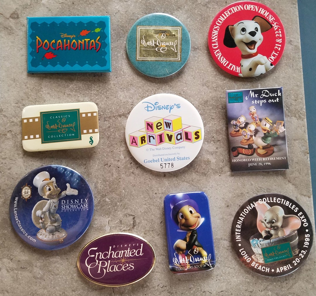 Vintage Disney Button Pin You Choose the Style - Etsy