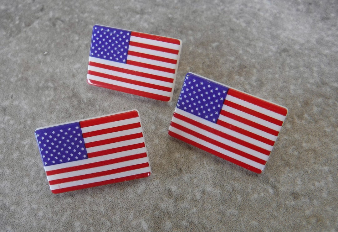 3 American Flag Rectangle Small Shank Buttons Size 13/16" - Etsy