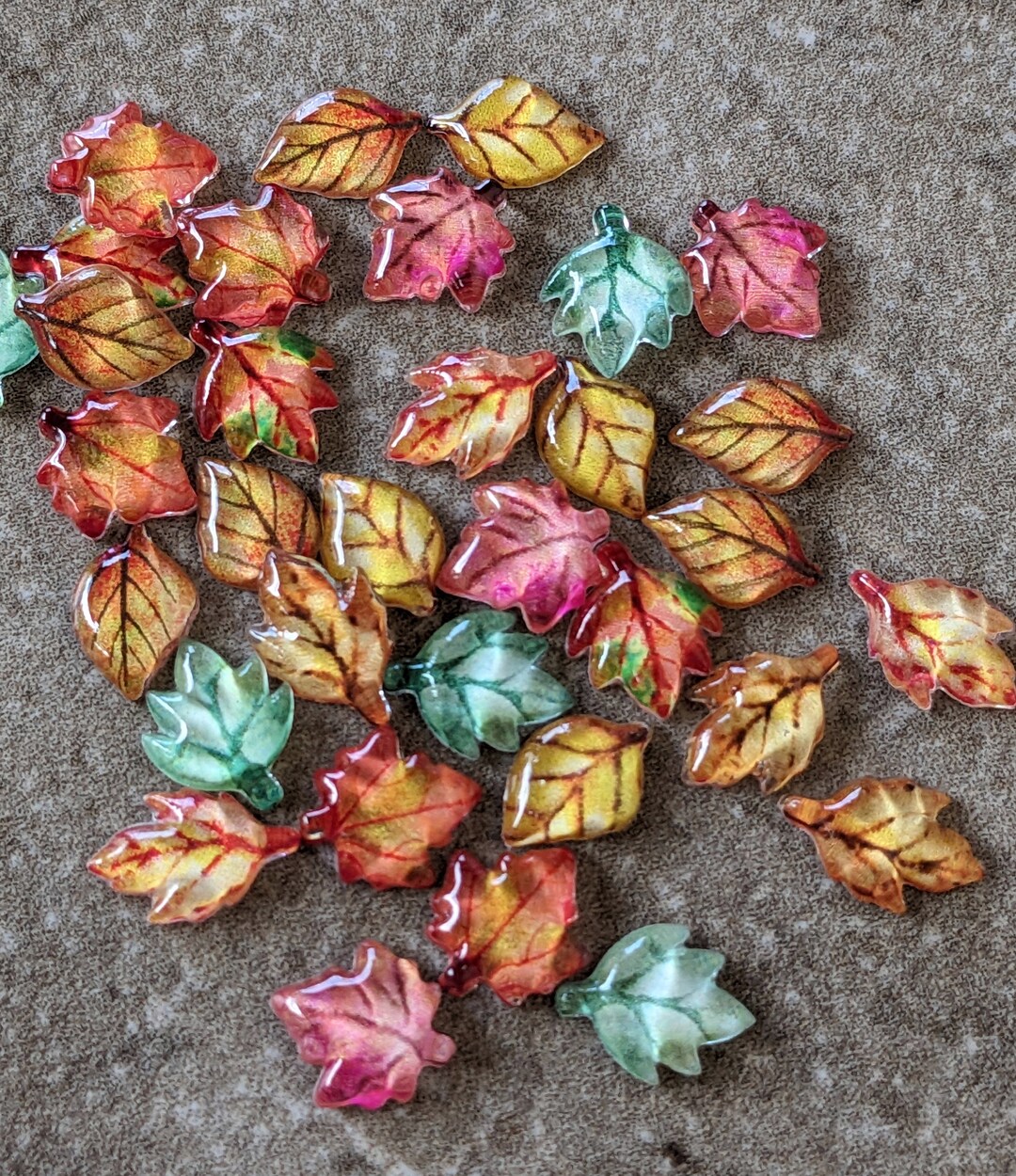 8 Mini Leaves Flat Back Embellishment Buttons Size 3/8" - Etsy
