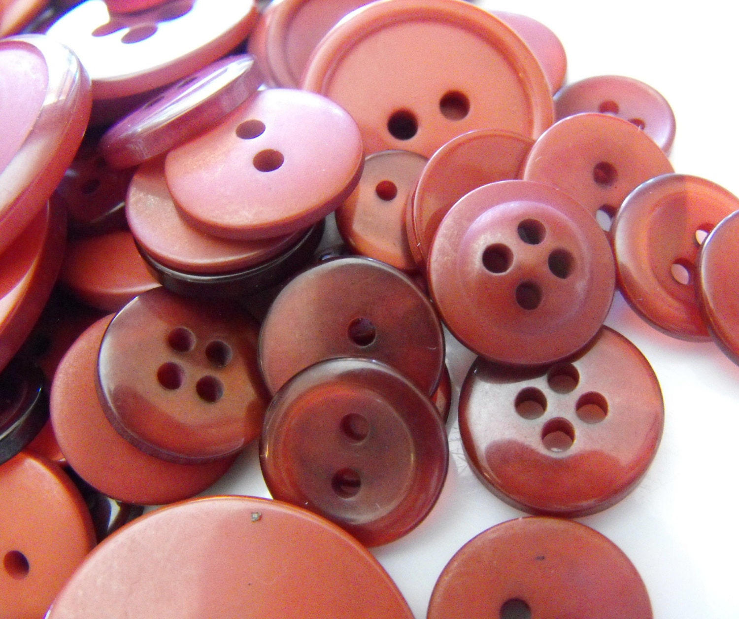 Burgundy Red Buttons 100 Bulk Assorted Round Multi Size | Etsy