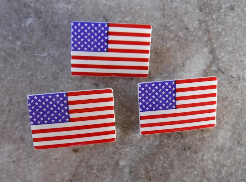 3 American Flag Rectangle Large Shank Buttons Size 1 1/4" - Etsy