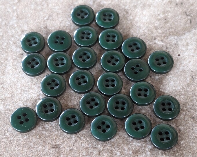 26 Forest Green Pop Rim Round Buttons Size 3/8" - Etsy