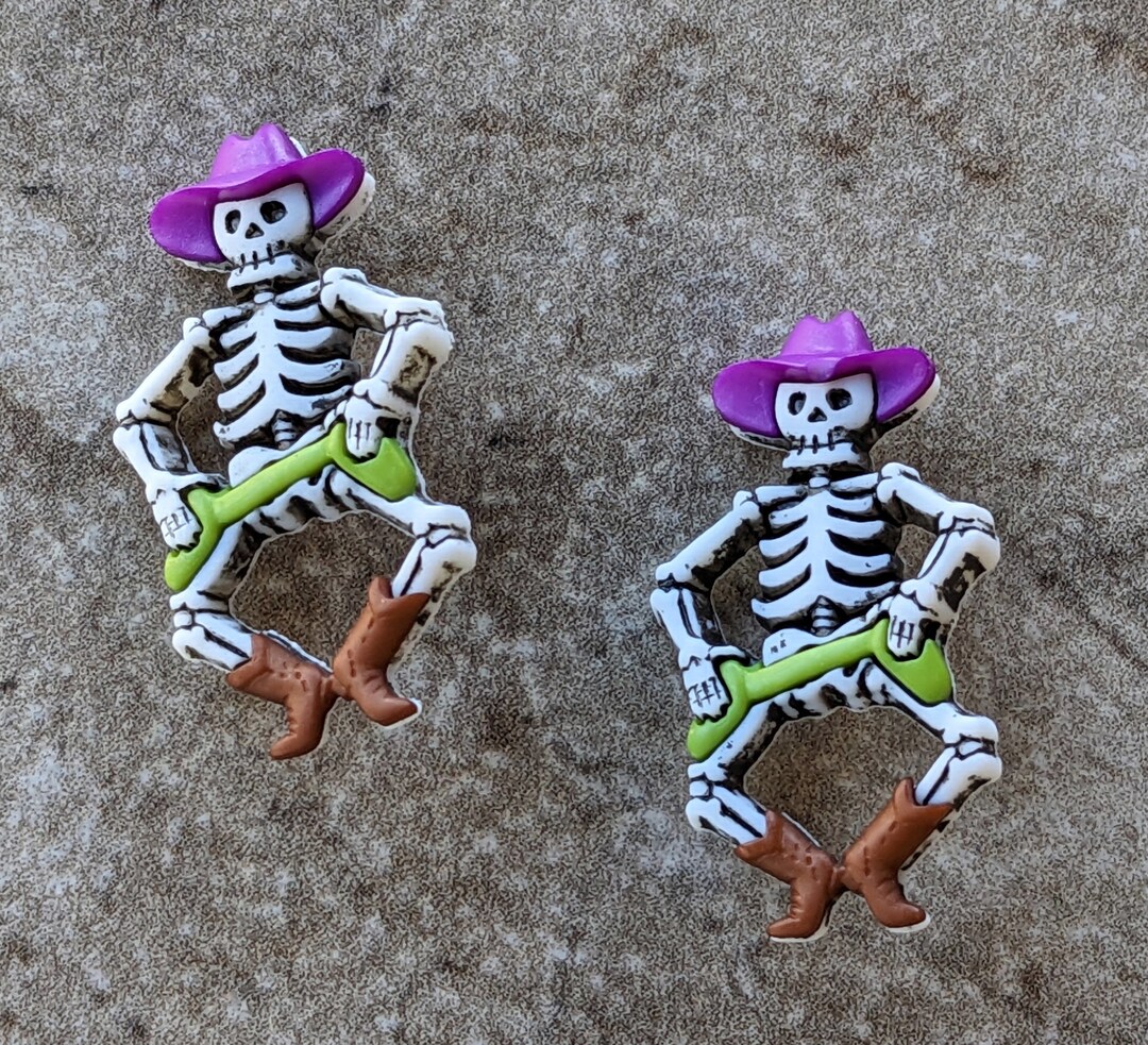 2 Dancing Skeletons Cowboy Shank Buttons 3/4" - Etsy