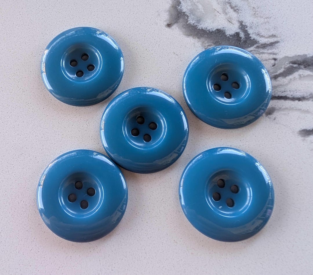 5 Dark Teal Big Fat Rim Round Buttons Size 1 1/16". - Etsy