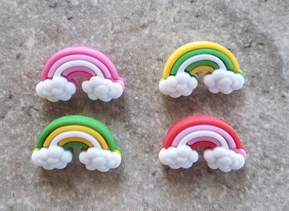 3 Rainbow With Clouds Shank Buttons | Etsy