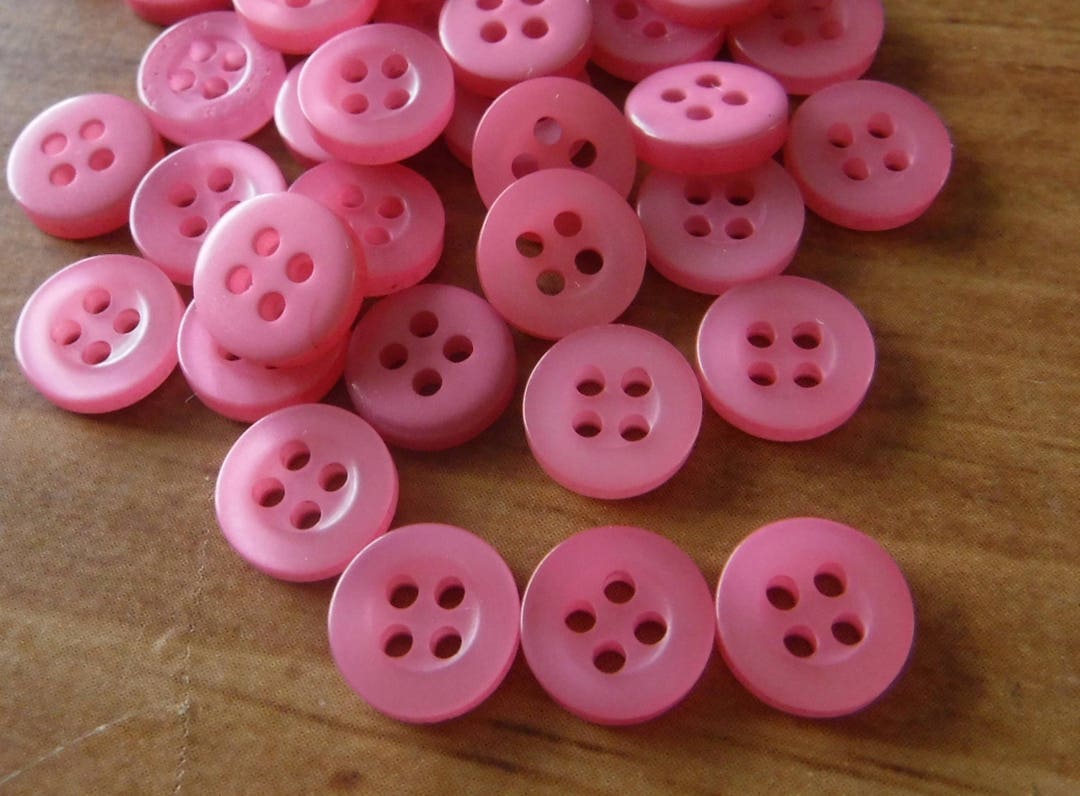 30 Punch Pink Flat Rim Round Buttons Size 5/16" - Etsy