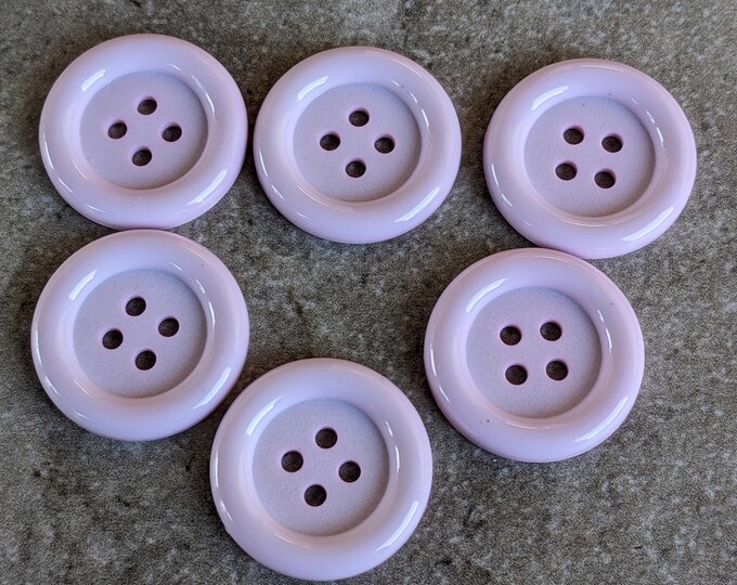 6 Pale Pink Large Pop Rim Round Buttons Size 1 5/16" - Etsy