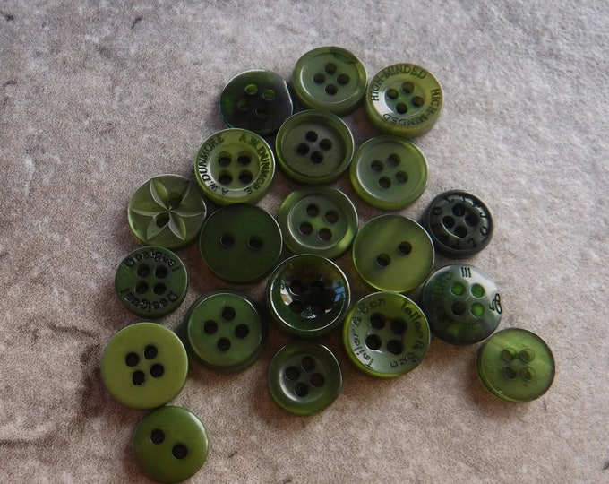 Olive Green Buttons 50 Small Assorted Round Sewing Crafting | Etsy