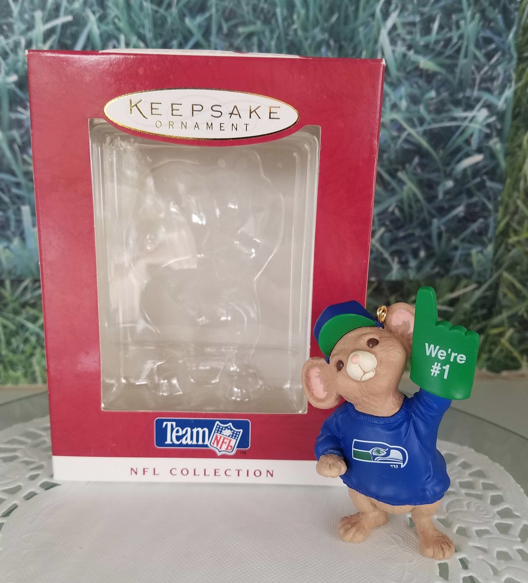 Seattle Seahawks NFL Mouse Hallmark Ornament 1996 - Etsy