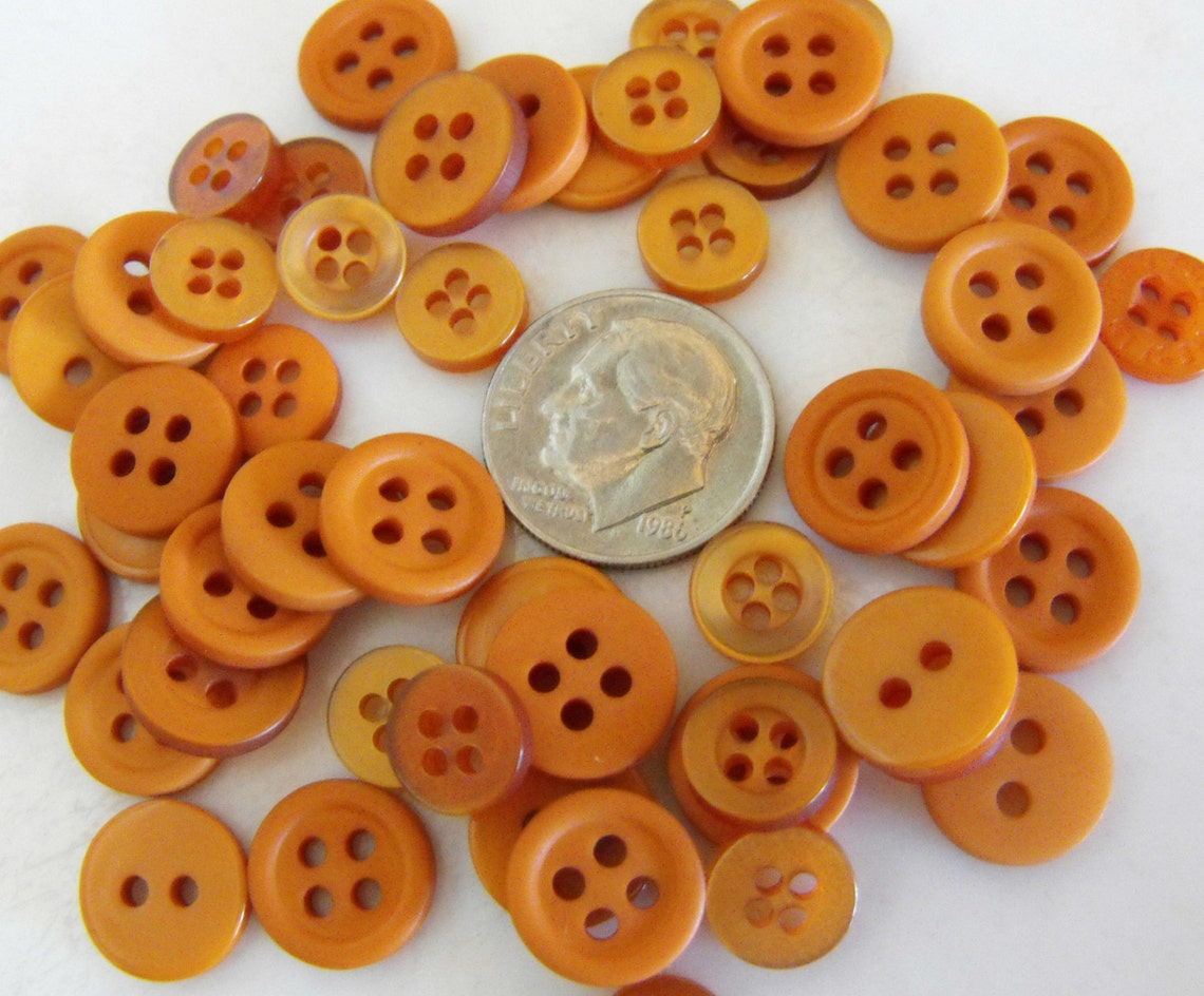Burnt Orange Buttons 50 Small Assorted Round Sewing Crafting - Etsy