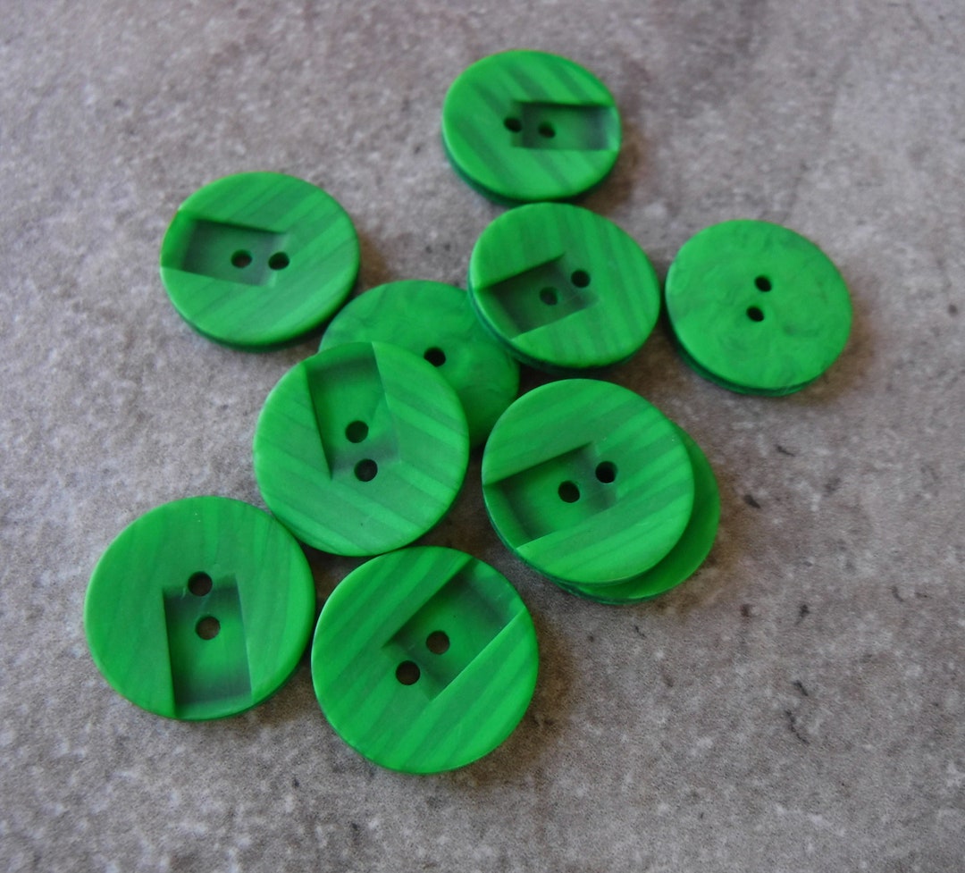 10 Green Dipped Stripe Round Buttons. Size 13/16" - Etsy