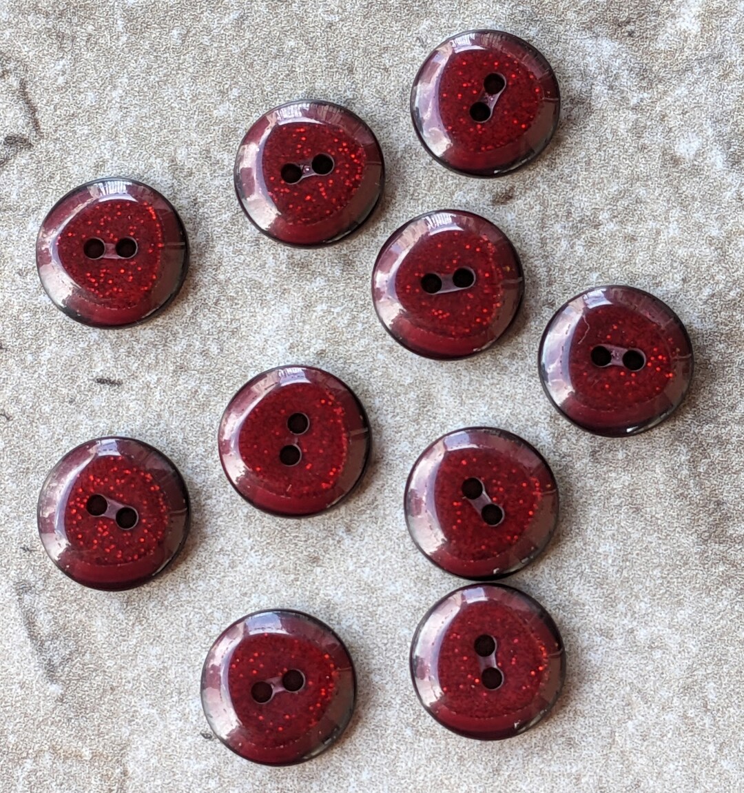 10 Wine Red Top Rounded Glitter Triangle Round Buttons Size 9/16" - Etsy