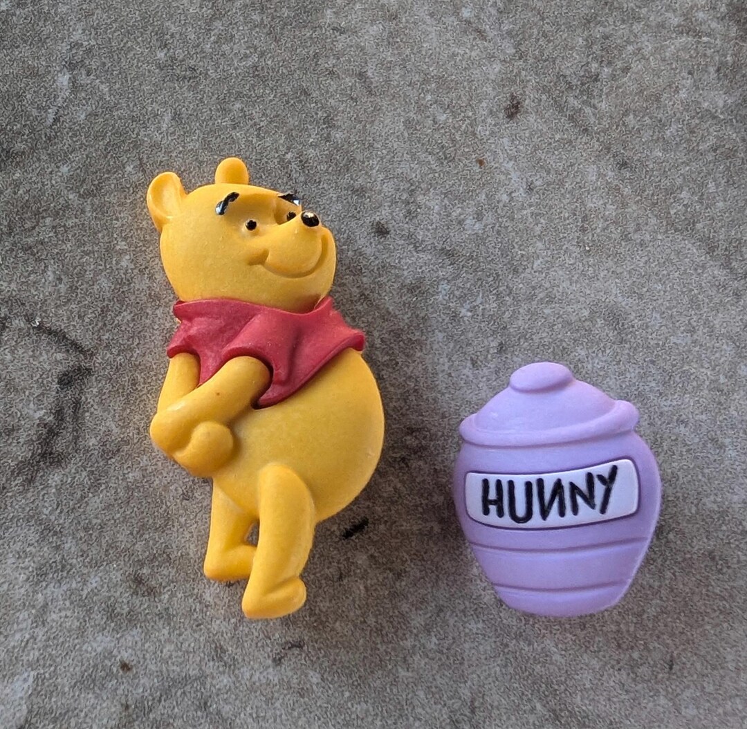 2 Disney Winnie the Pooh and Honey Pot Shank Buttons Size 5/8" - Etsy