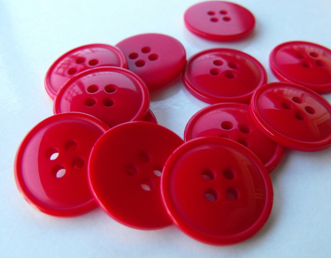 25 Red Bubble Center Small Round Buttons Size 9/16". - Etsy