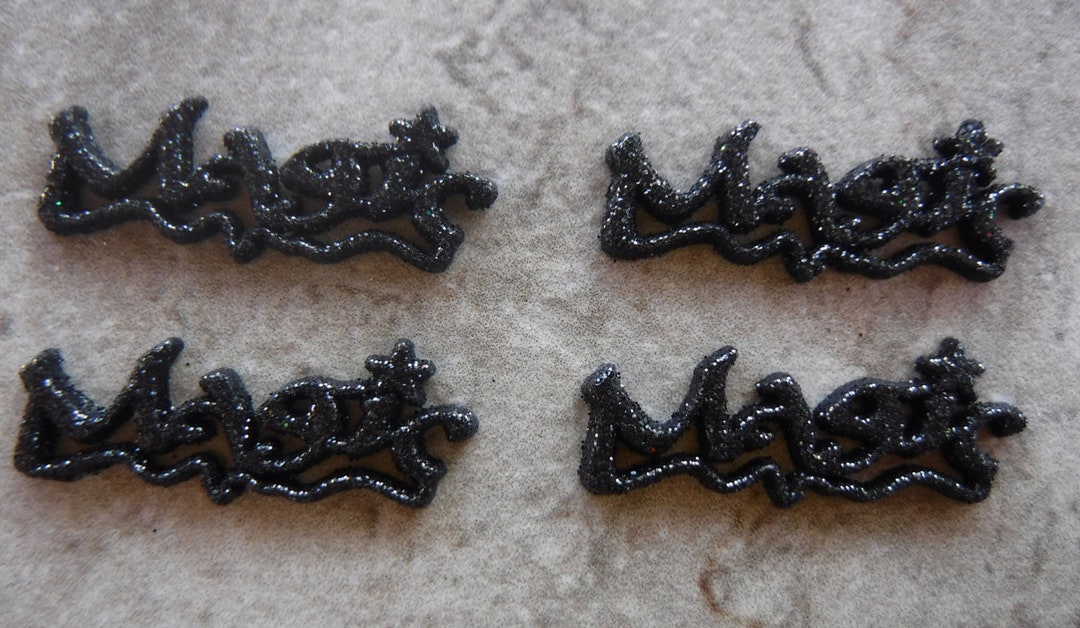 4 Black Magic Word Flat Back Embellishment Buttons 1 3/8" - Etsy
