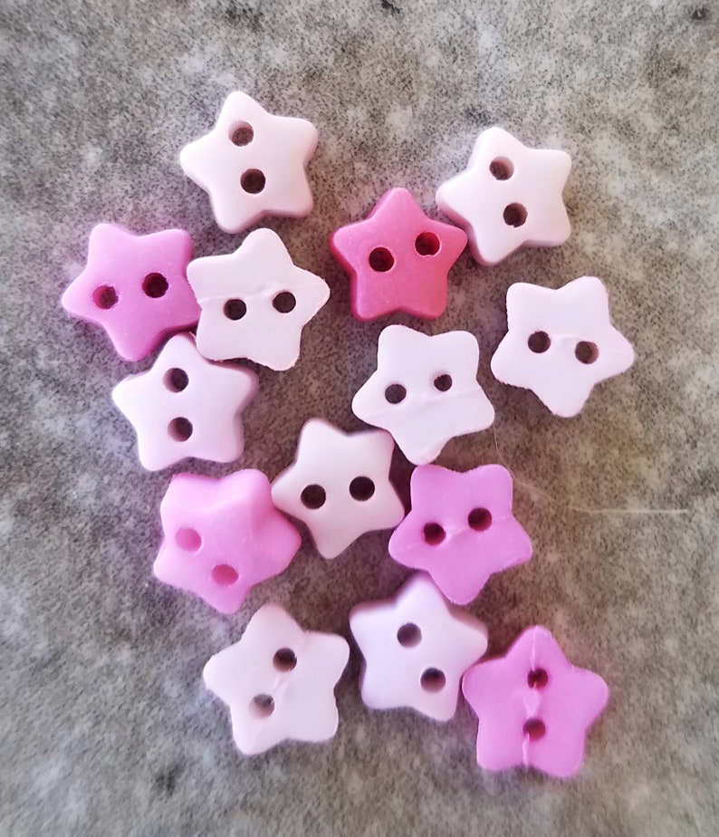 Micro Mini Fat Star Shapes Buttons Size 5/16