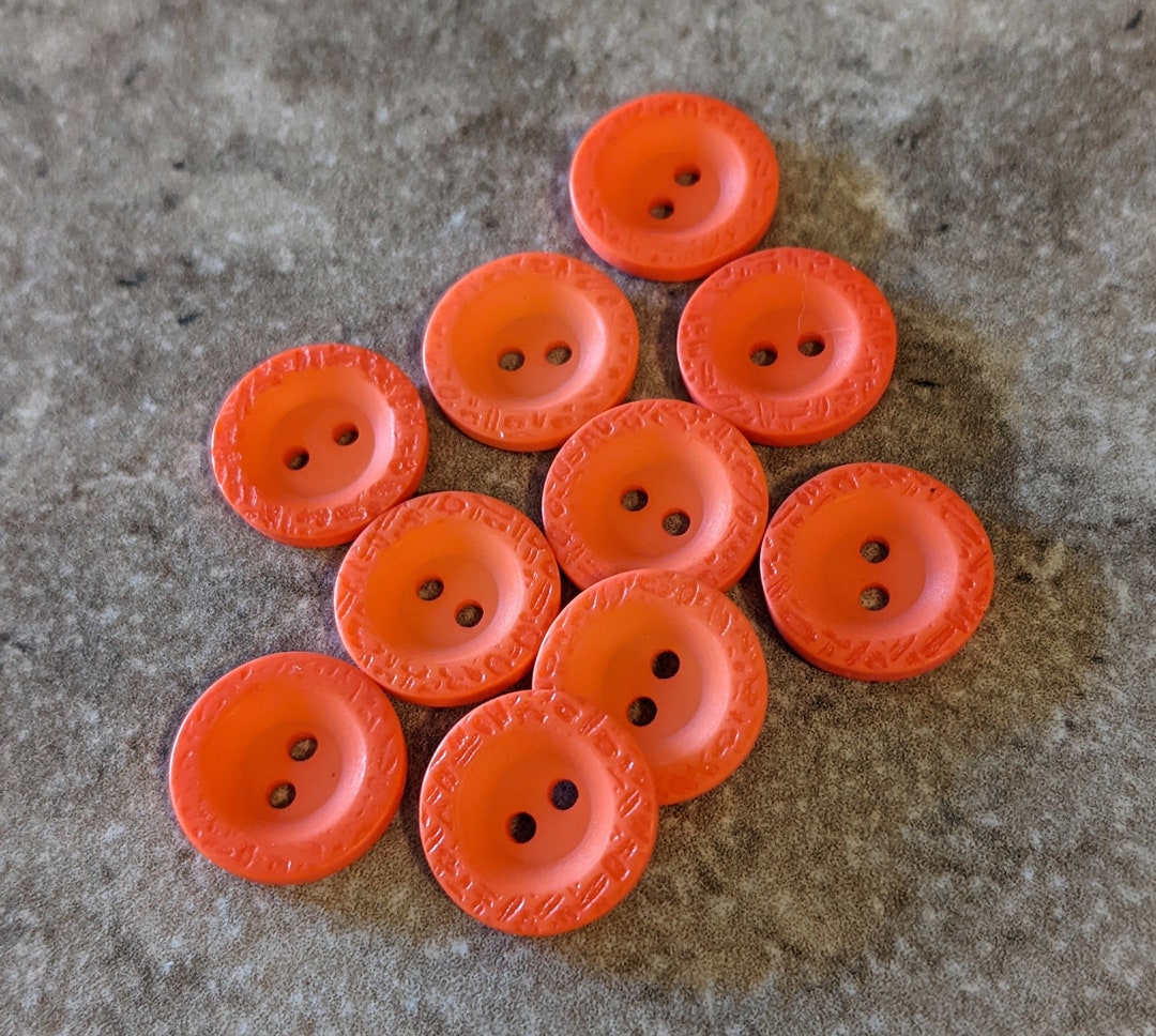 10 Poppy Orange Bumpy Edge Round Buttons Size 5/8. - Etsy