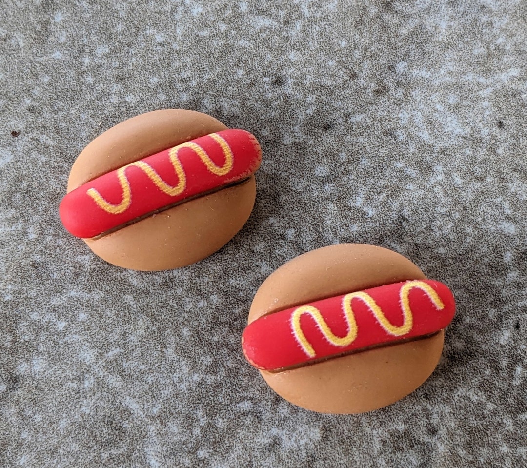 2 Foot Long Hot Dog Flat Back Embellishment Buttons Size 11/16" - Etsy