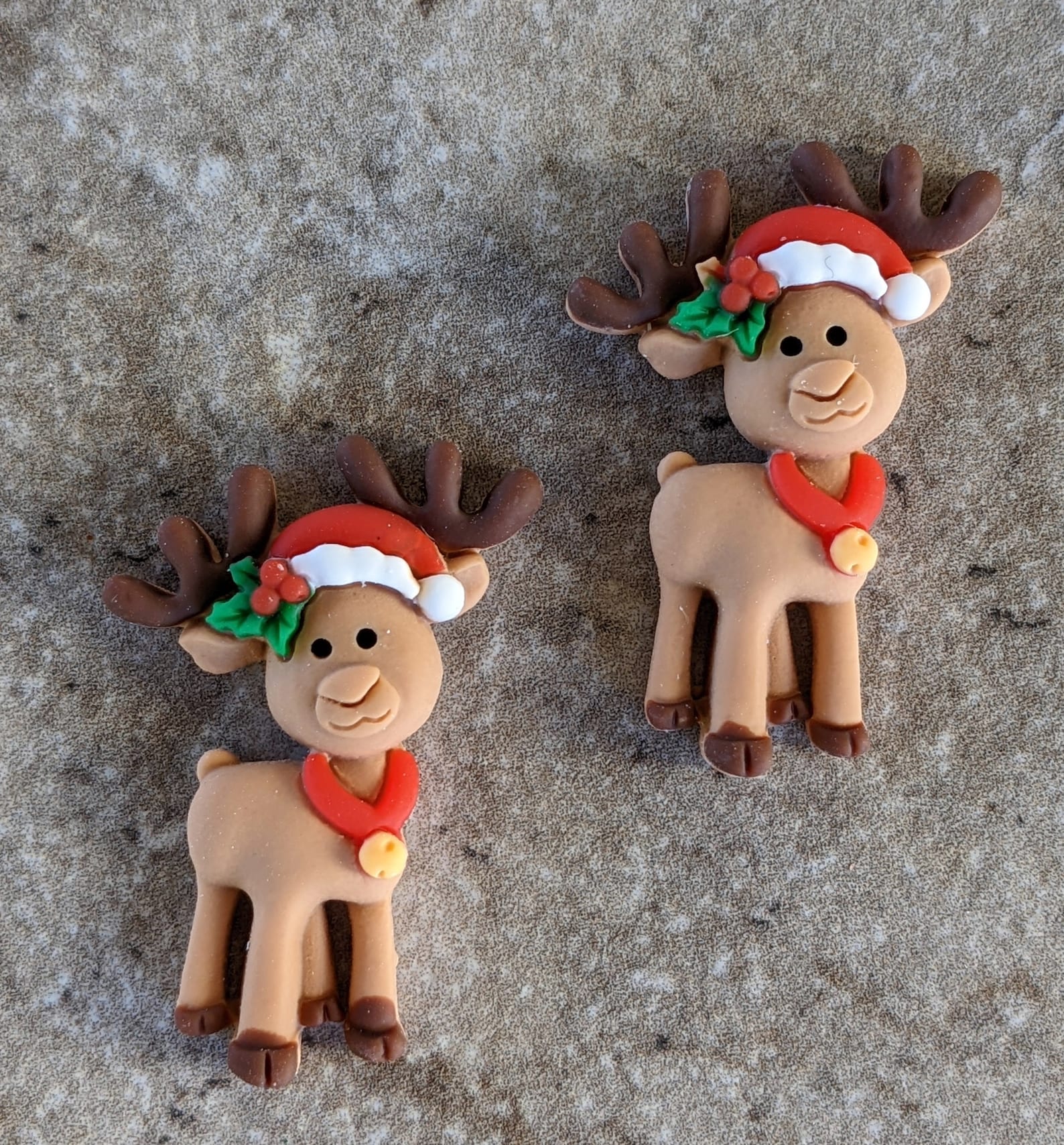 2 Christmas Reindeer Flat Back Embellishment Buttons Size 1 1/8" - Etsy