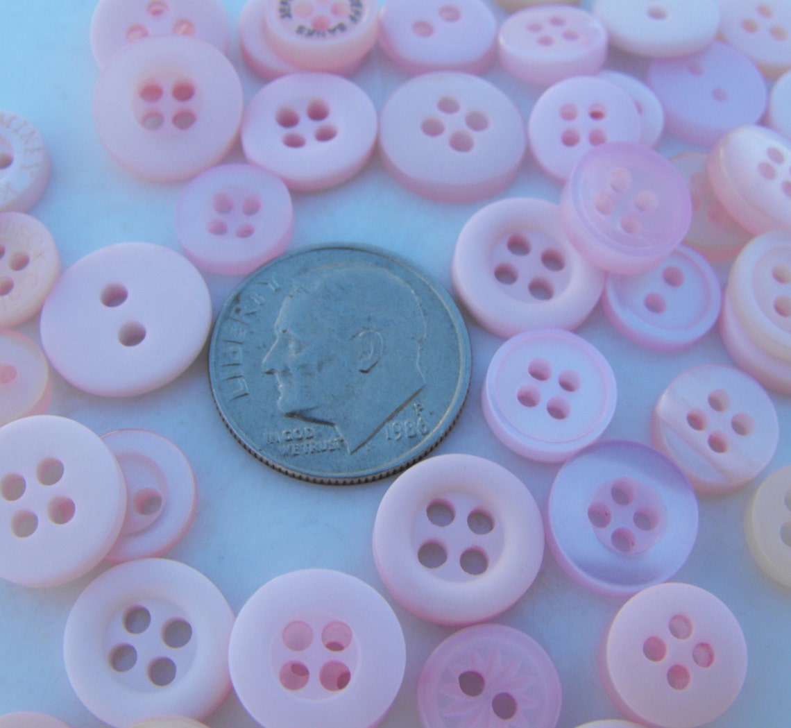 Baby Pink Buttons 50 Small Assorted Round Sewing Crafting | Etsy
