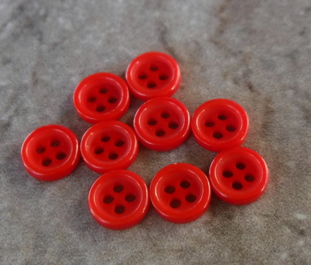 11 Red Shiny Round Rim Small Round Buttons Size 5/16" - Etsy