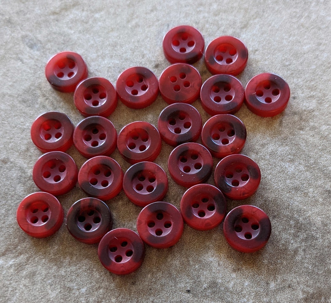 24 Brick Red Wide Flat Edge Round Buttons Size 3/8 - Etsy