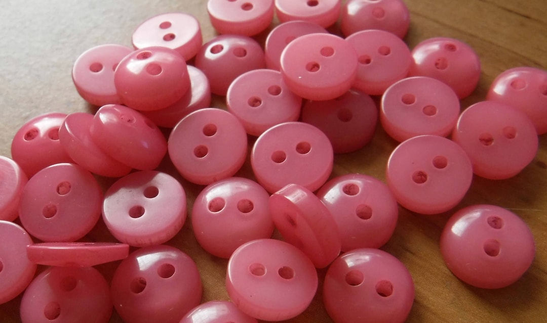 25 Punch Pink Pop Round Buttons Size 3/8". - Etsy