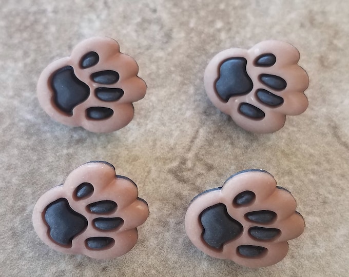 4 Paw Print Shank Buttons Size 9/16" - Etsy