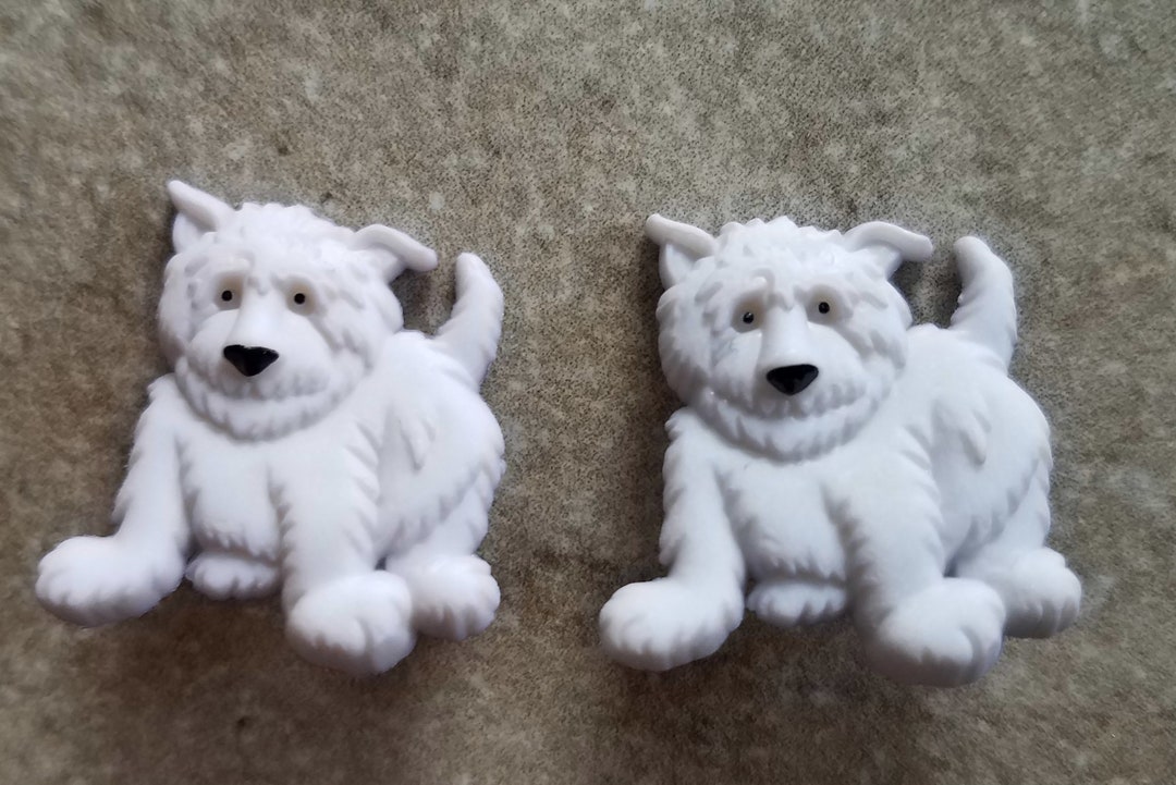 2 Happy Gray Dog Shank Buttons Size 1" Crafting Sewing - Etsy