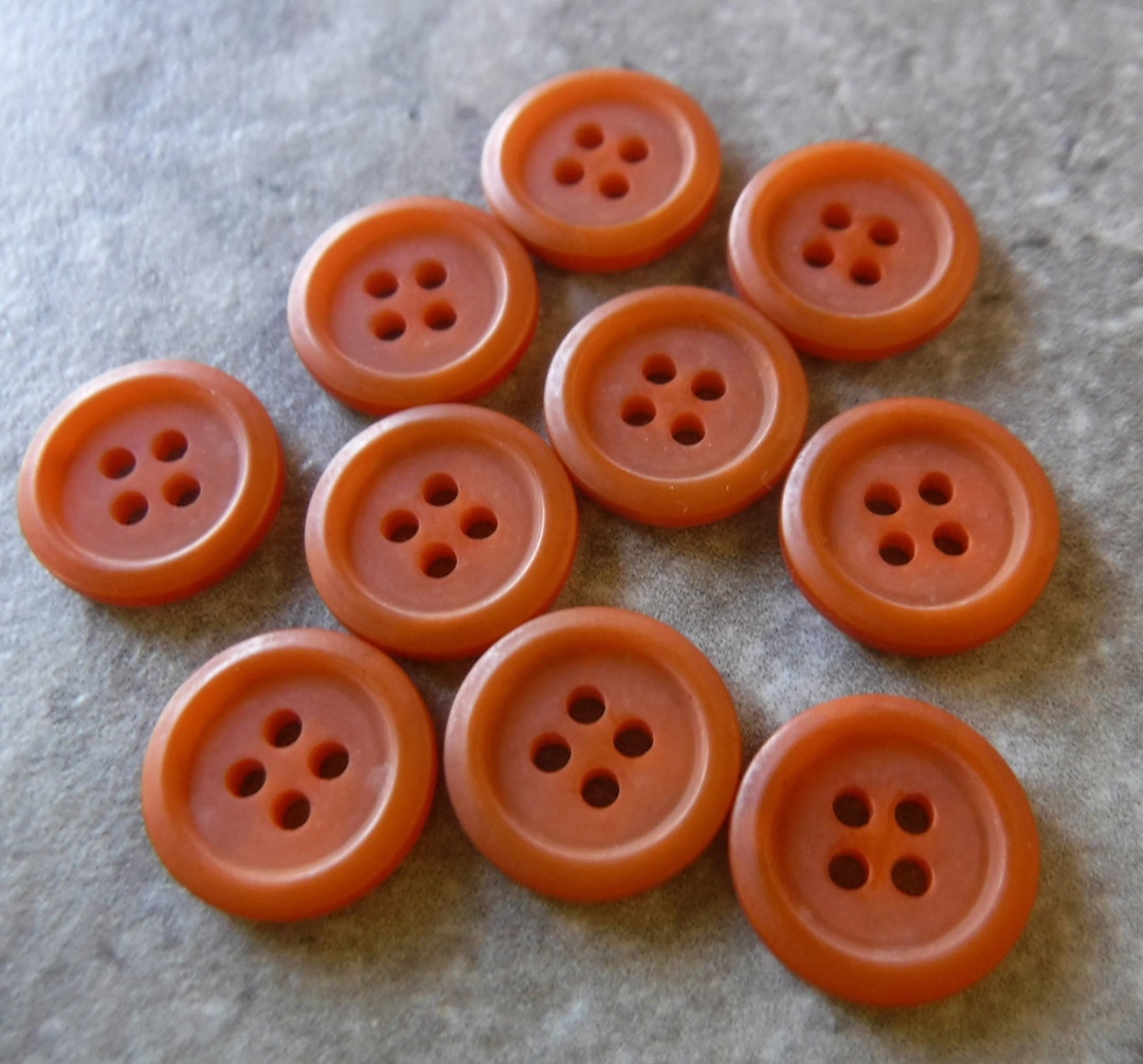 10 Burnt Orange Inside Deep Small Round Buttons Size 9/16". - Etsy