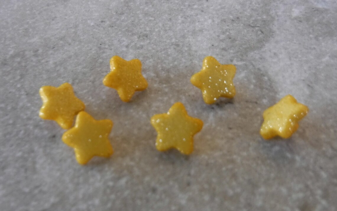 6 Glitter Puffy Stars Shank Buttons Size 7/16" - Etsy