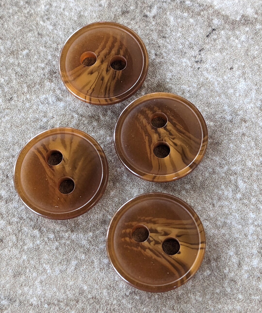 4 Brown Big Center Hole Round Buttons Size 7/8" - Etsy