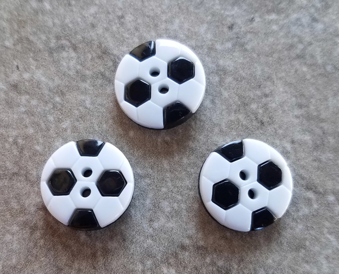 3 Black and White Soccer Ball Buttons Size 5/8" - Etsy